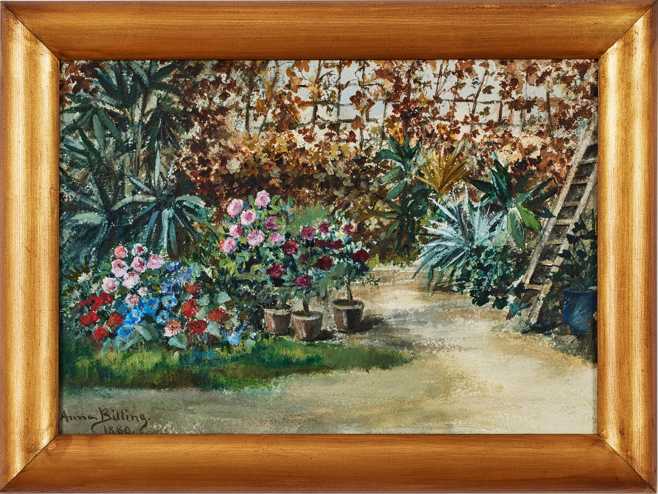 ANNA BILLING. I växthuset. Konst - Måleri - Auctionet