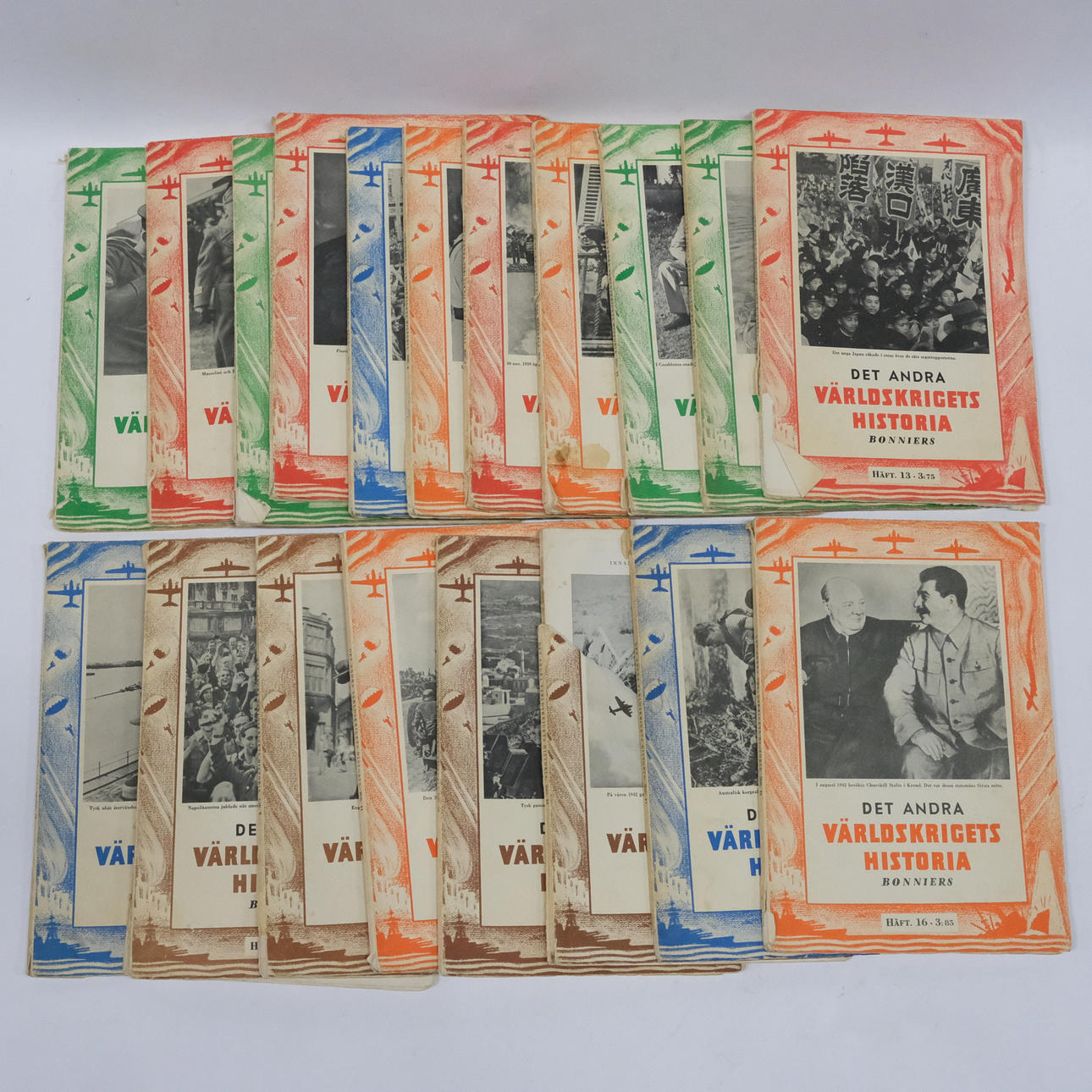 BONNIERS. THE HISTORY OF THE WORLD WAR. MAGAZINES. 21 PIECES. Books ...