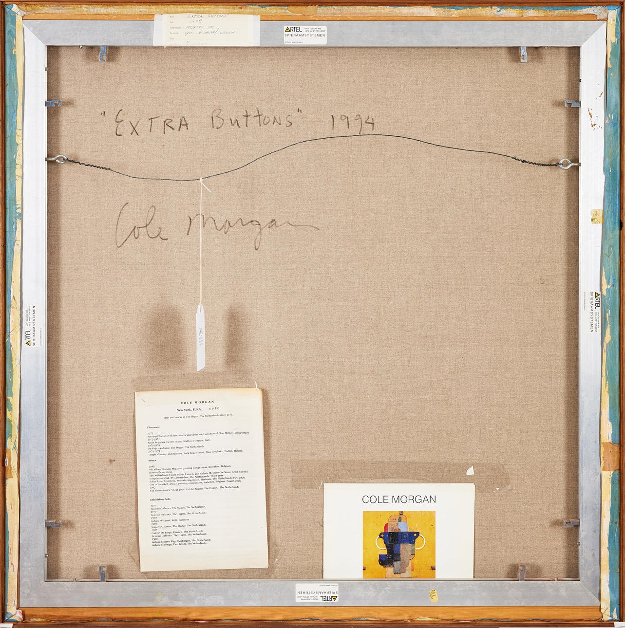 COLE MORGAN (USA, FÖDD 1950). "Extra Buttons". Konst - Måleri - Auctionet