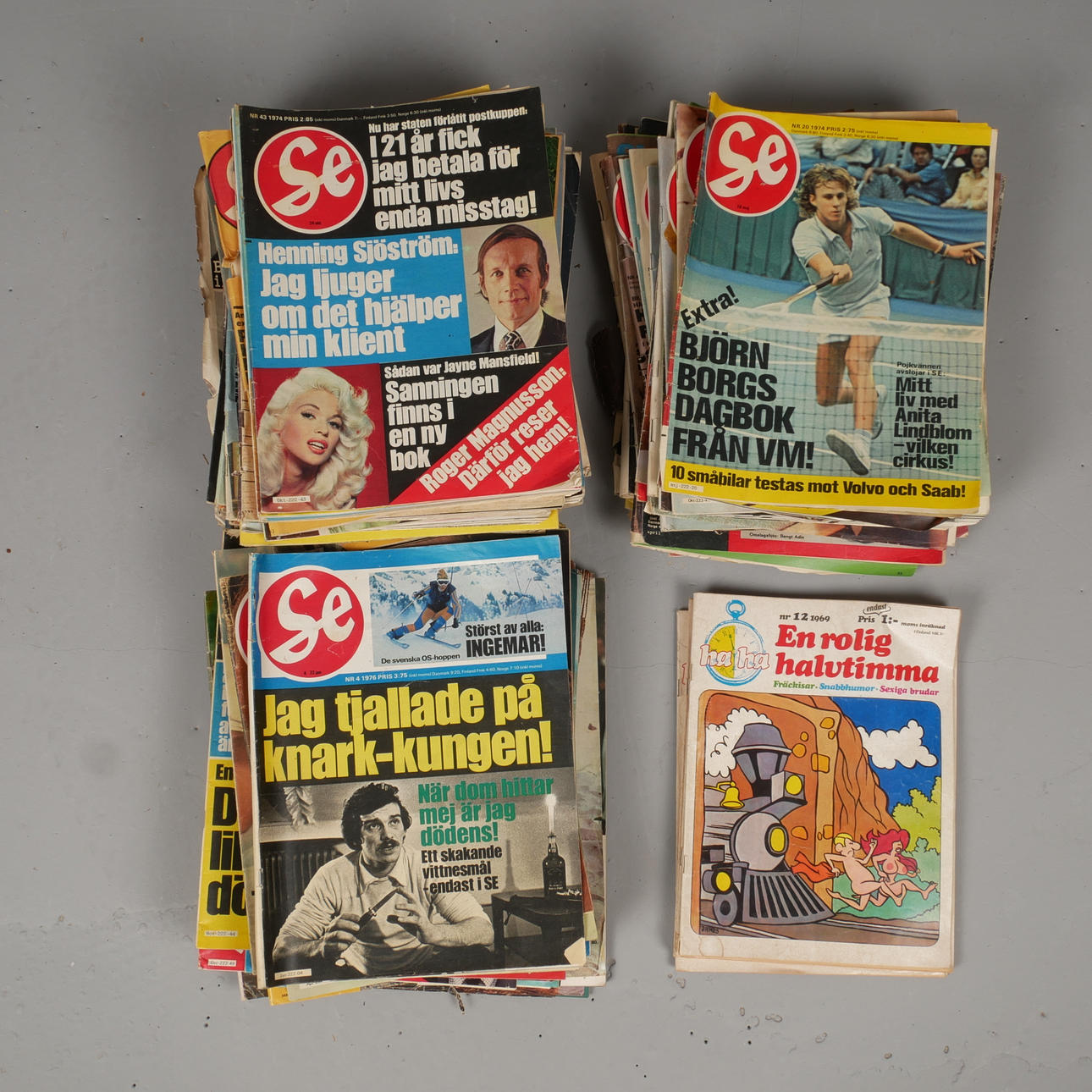 PARTI TIDNINGAR, "SE" 1970-tal och "En rolig halvtimma" 1960-tal, drygt ...