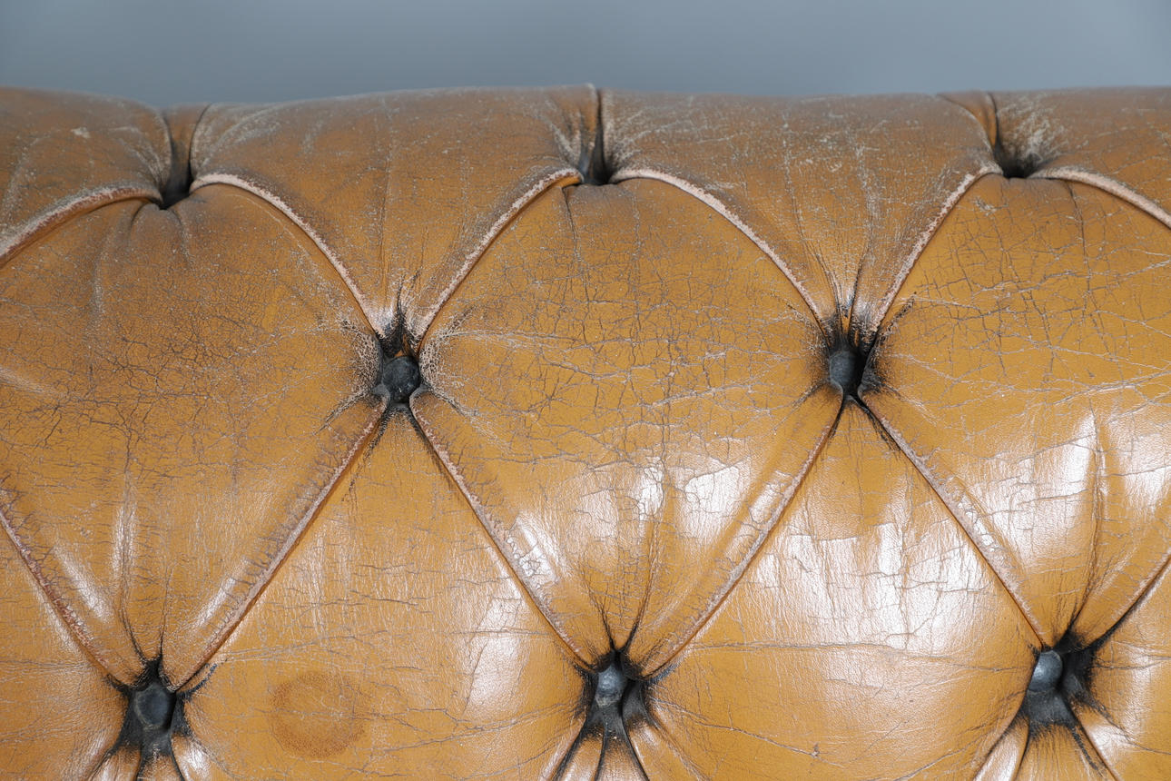 A LARGE TAN LEATHER CHESTERFIELD SOFA. Furniture - Sofas & seatings ...