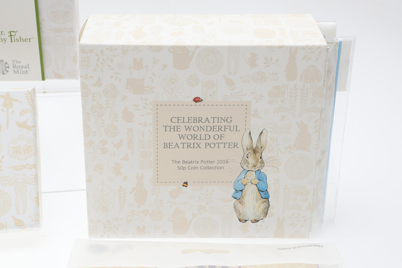 BEATRIX POTTER - CASED SILVER PROOF COINS & OTHER ITEMS. Coins, Medals ...