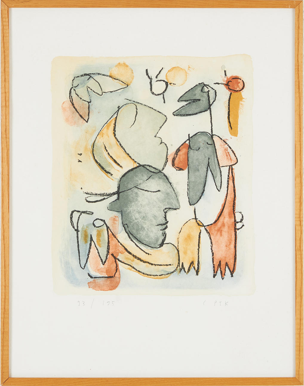 CAMILLA PYK (född 1966), (2), färglitografier, motiv av ansikten ...