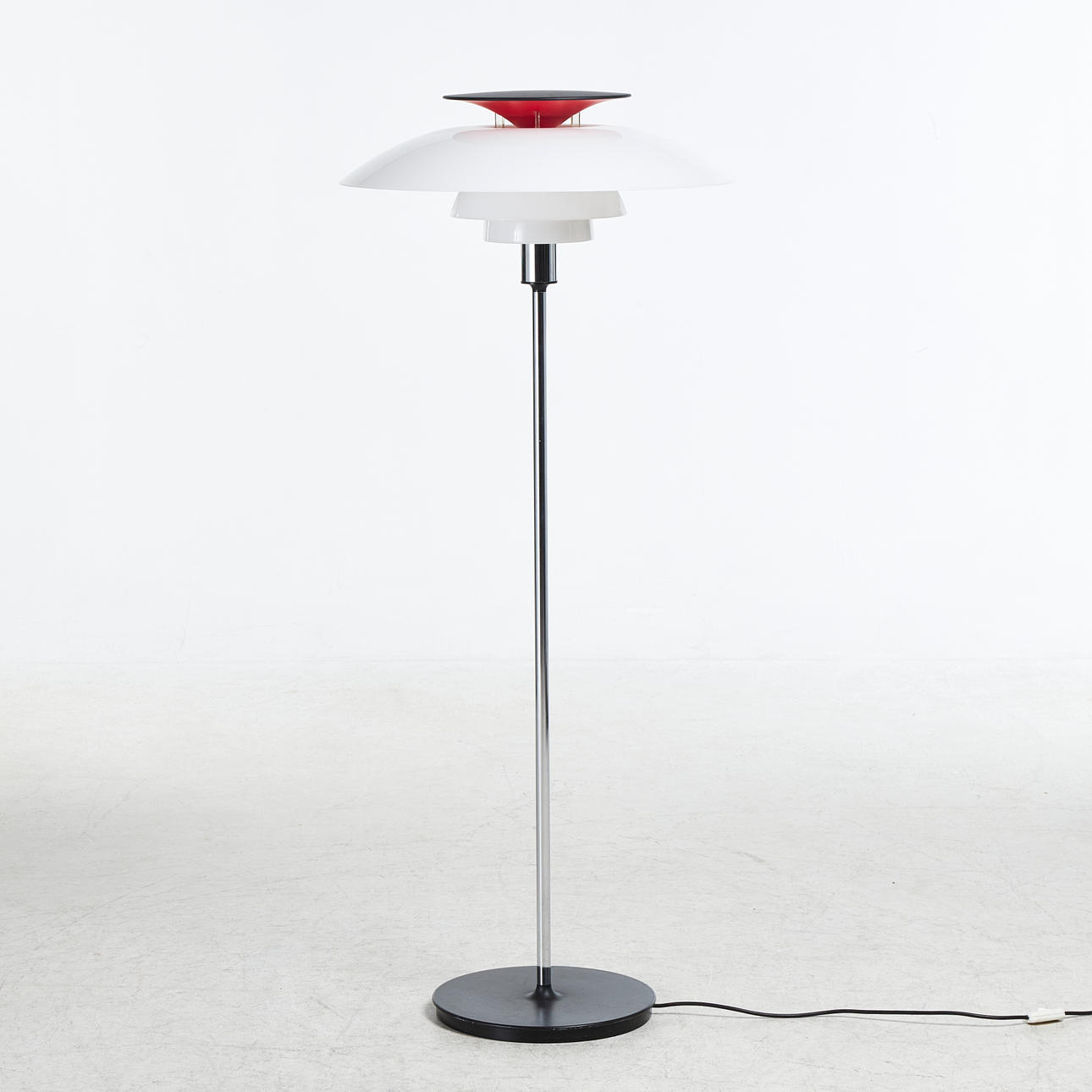 PAUL HENNINGSEN. FLOOR LAMP “PH 80", for Louise Poulsen, steel frame ...