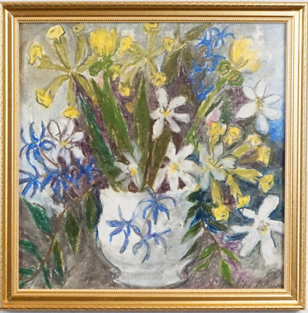 ASTRID FORSELIUS JOHNSON (1913-2003), tavlor 2 st, pastell, Blommor ...