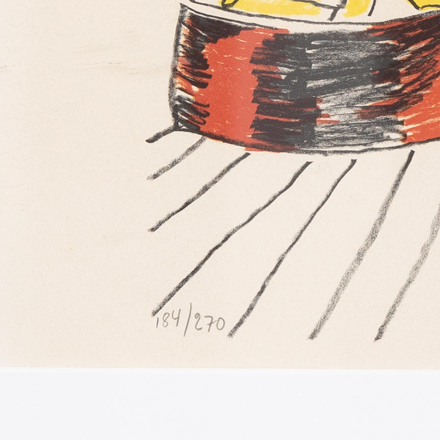 STIG (SLAS) CLAESSON. Country kitchen, lithograph in colours, signed ...