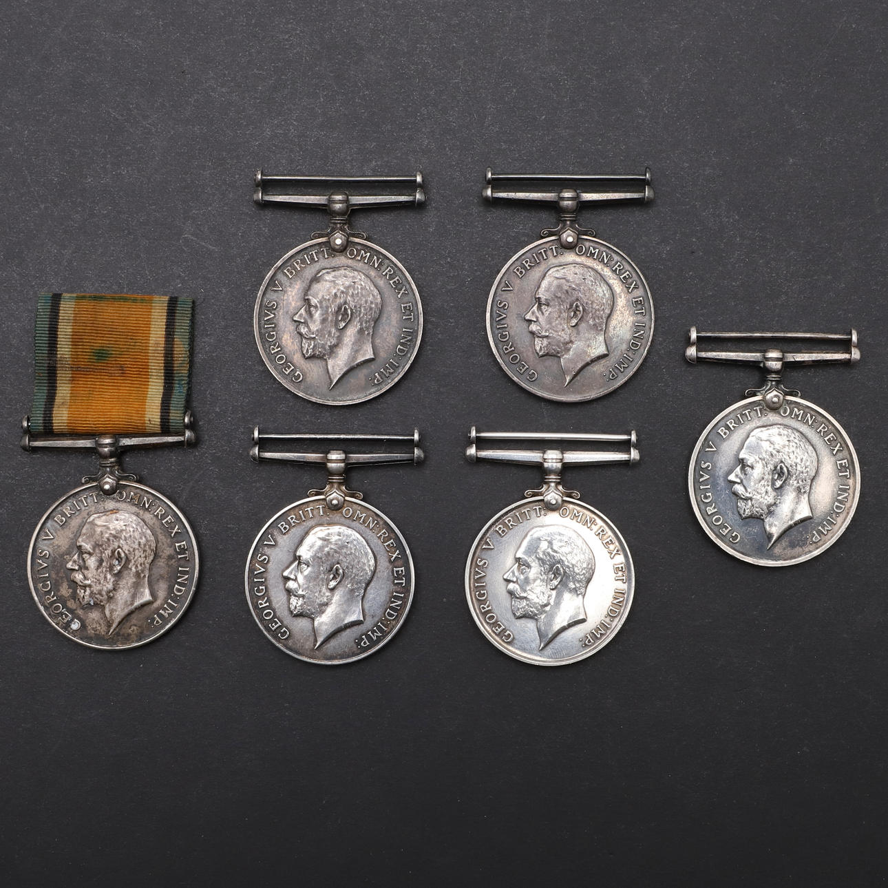 A COLLECTION OF SIX FIRST WORLD WAR WAR MEDALS TO THE DORSET REGIMENT ...
