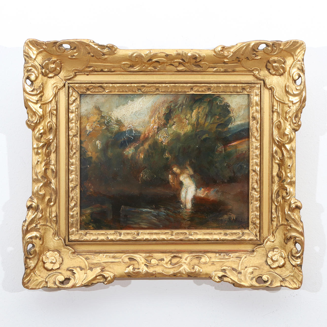 DAVID WALLIN. Oil painting on canvas. Bathing woman. Signed. Art ...