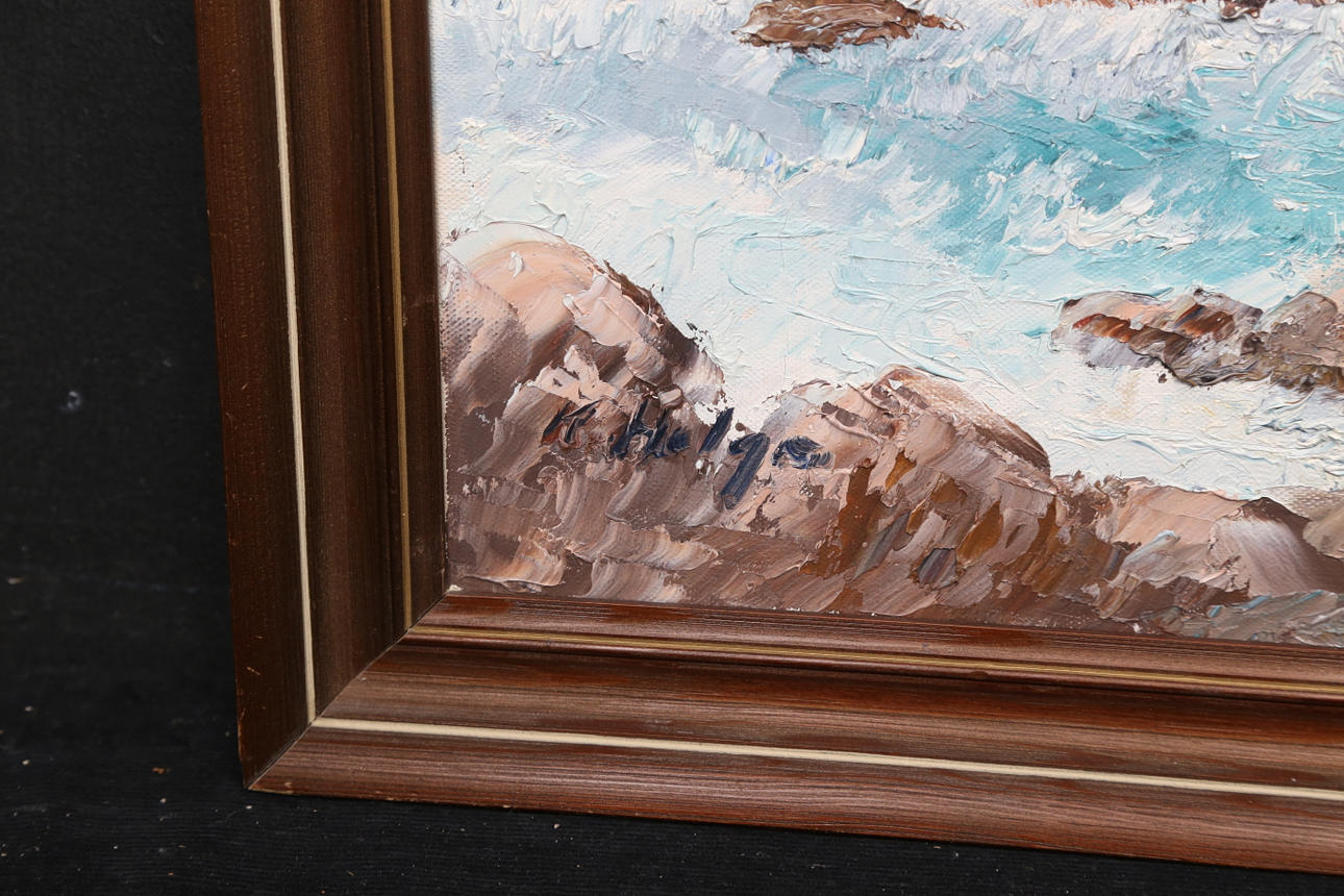 KARL HELGO. Kustmotiv. Olja på duk, signerad K . Helgo. Konst - Måleri ...