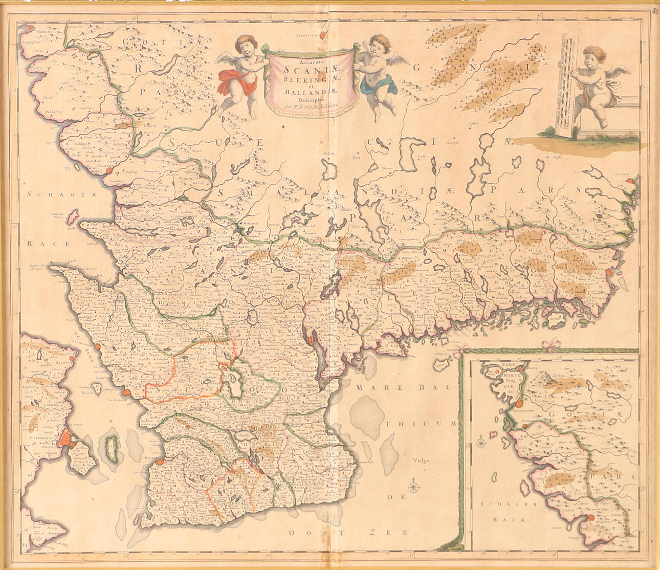 MAP, Scania, Blekinge and Halland, print for older model. Art ...