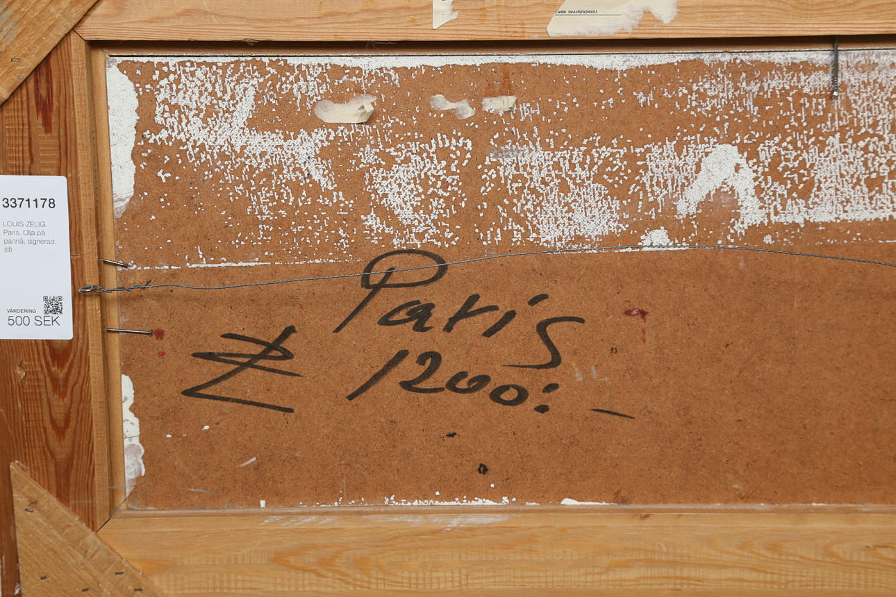 LOUIS ZELIG. Paris. Olja på pannå, signerad. Konst - Måleri - Auctionet