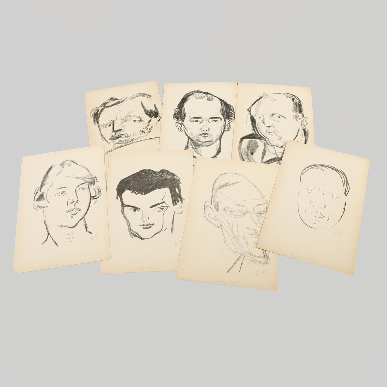 JOHN JON-AND. Mapp, "28 Croquis", litografier, Lorensbergsteatern 1922 ...