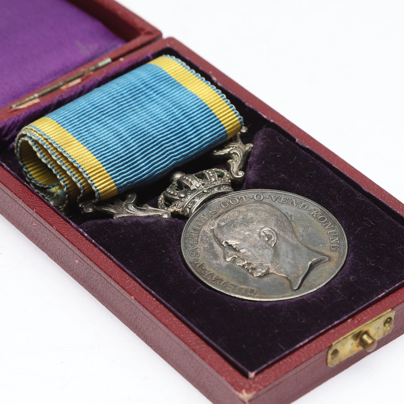 FÖRTJÄNSTMEDALJ, silver, Gustav V, 1932. Mynt, Medaljer & Frimärken ...