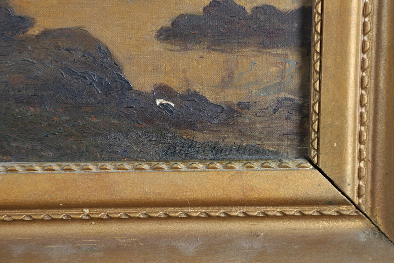 ALFRED GUILLOU (1844-1926). SUNSET BY THE FISHING HARBOUR. Art ...