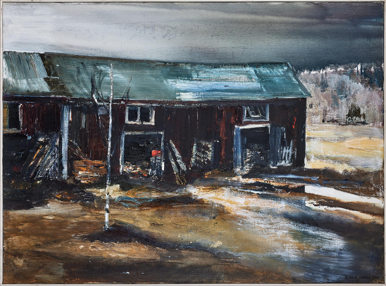 LARS LERIN. "Uthus vid Fensbol". Konst - Måleri - Auctionet