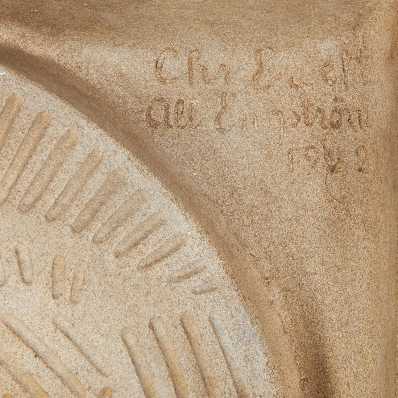 CHRISTIAN ERIKSSON. Väggrelief, bemålad gips, föreställande Hjalmar ...