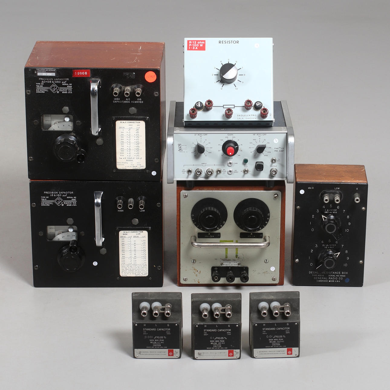 INSTRUMENT, 9 st, Precision Capacitor 722 Md General Radio USA. Decade ...