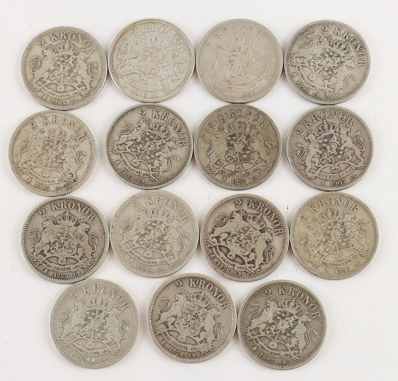 MYNT 2-kronor Oscar II, 15 stycken. Mynt, Medaljer & Frimärken - Mynt ...