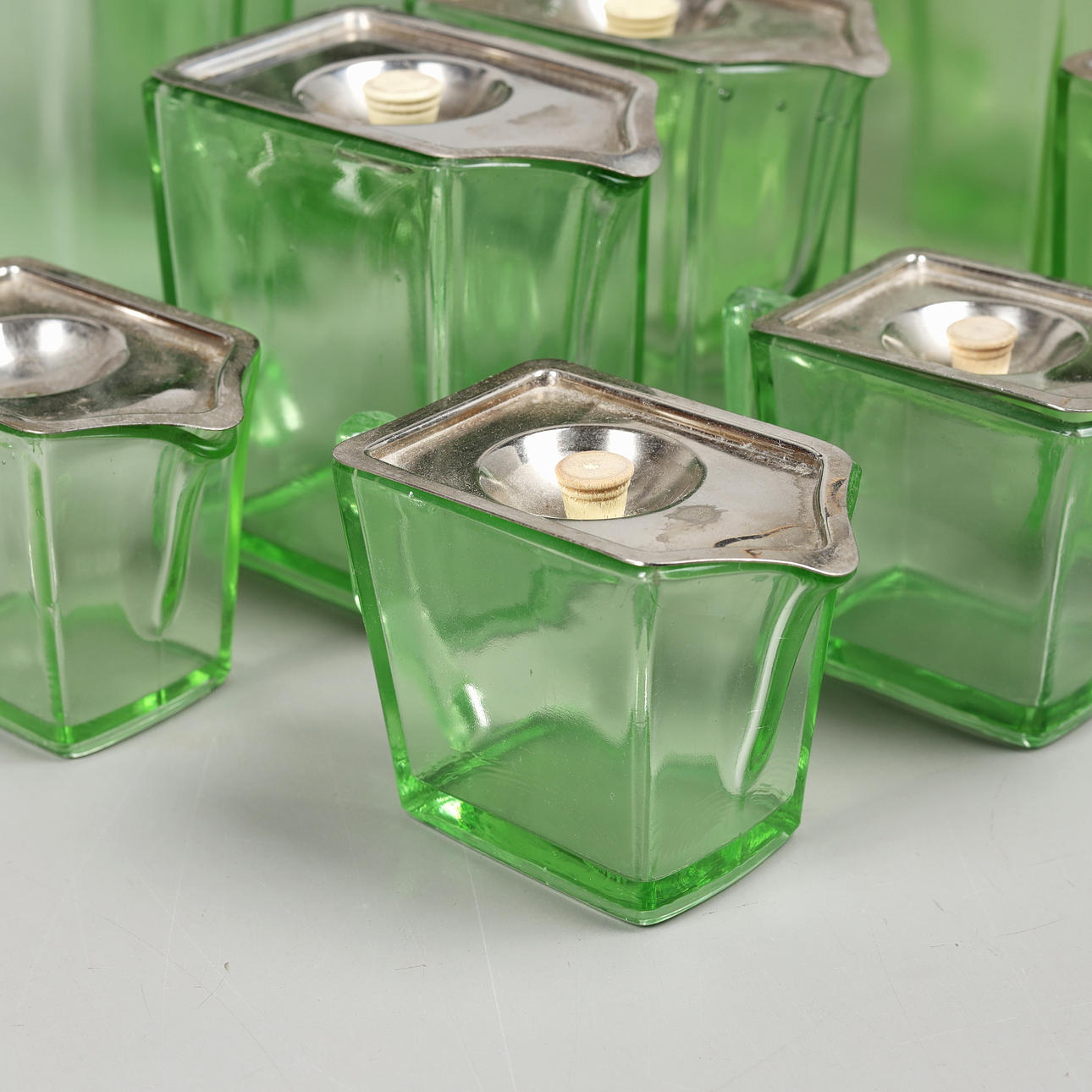 WILLIAM STENBERG. "Kylex", skäppor, 12 st, glas, Gullaskruf, 1900 ...