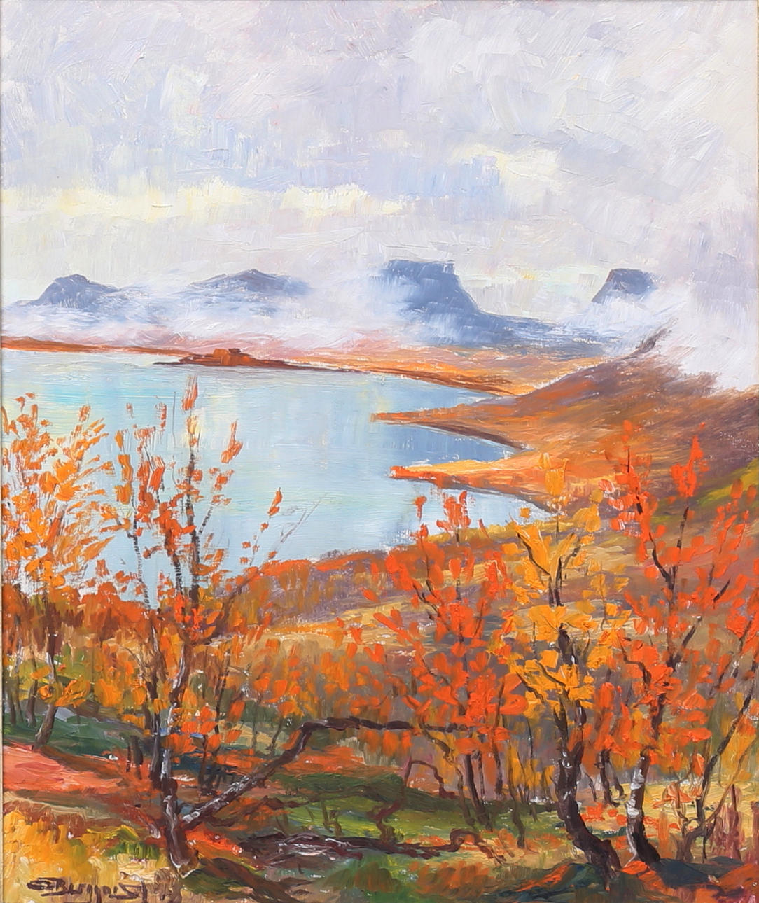 OSKAR LUDVIG MANFRED BERGQUIST. (Född 1890). Olja på pannå, Norrlands ...