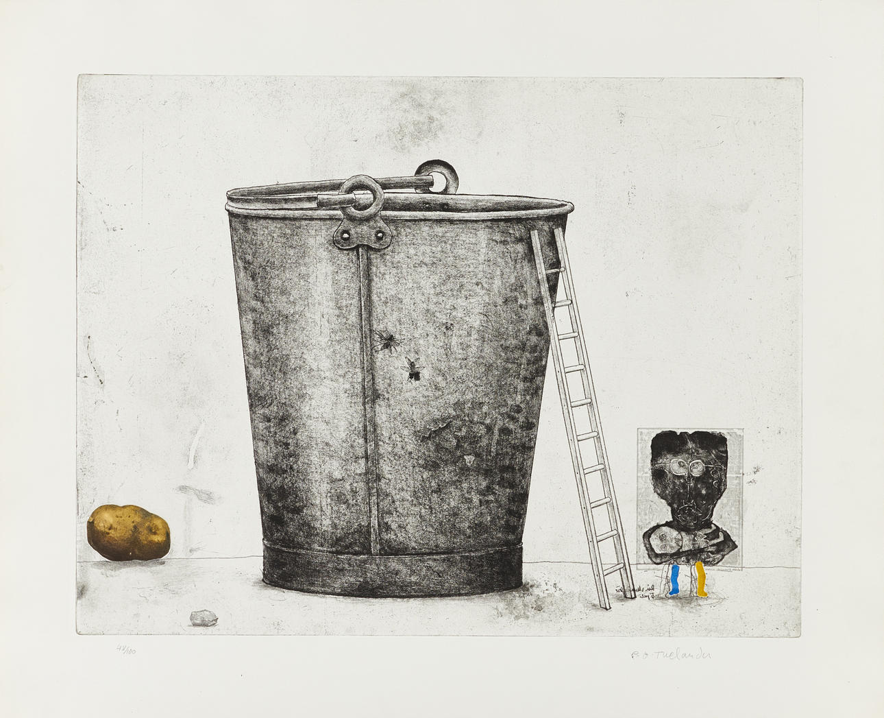 PÄR GUNNAR THELANDER (född 1936). "Arbete", ur mappen "7 etsningar 1975 ...