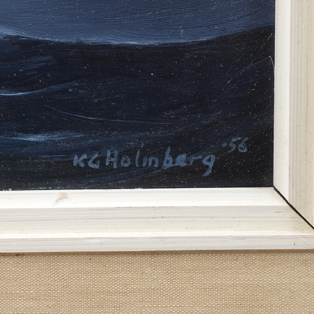 KARL GUSTAV HOLMBERG. Stormande hav, olja på pannå, signerad och daterad -56. Konst - Måleri ...