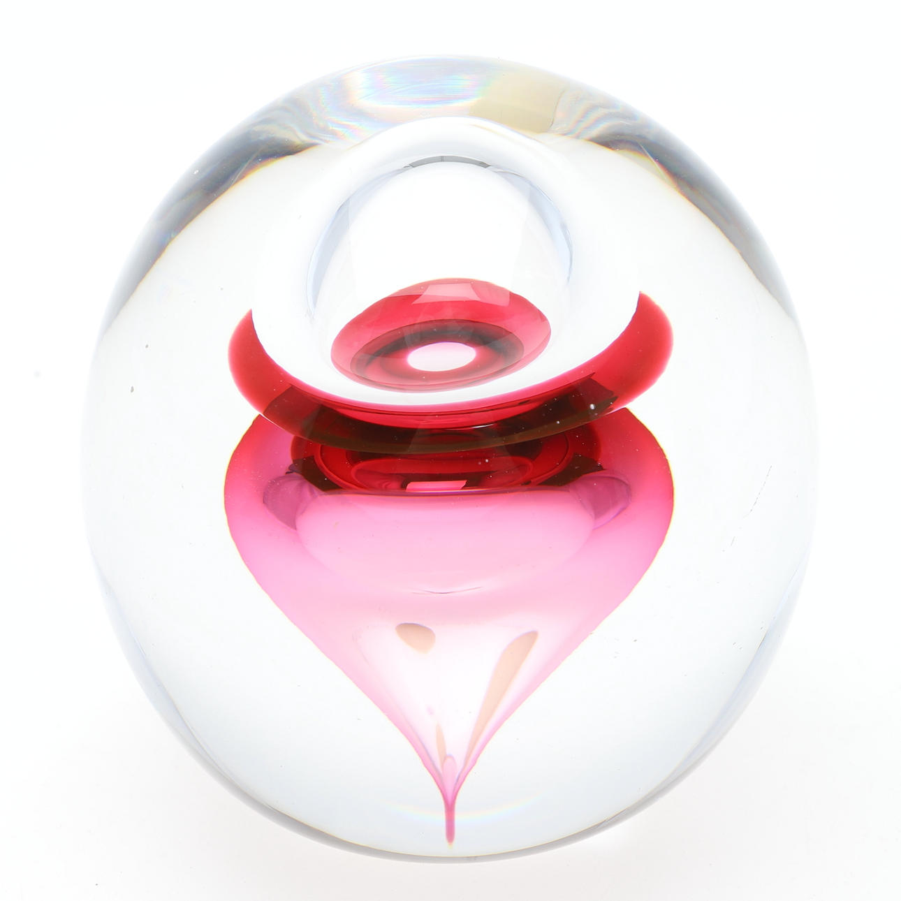 HANNE DREUTLER. Skulptur, glaskonst, äggformad, signerad, 1990, Åhus ...