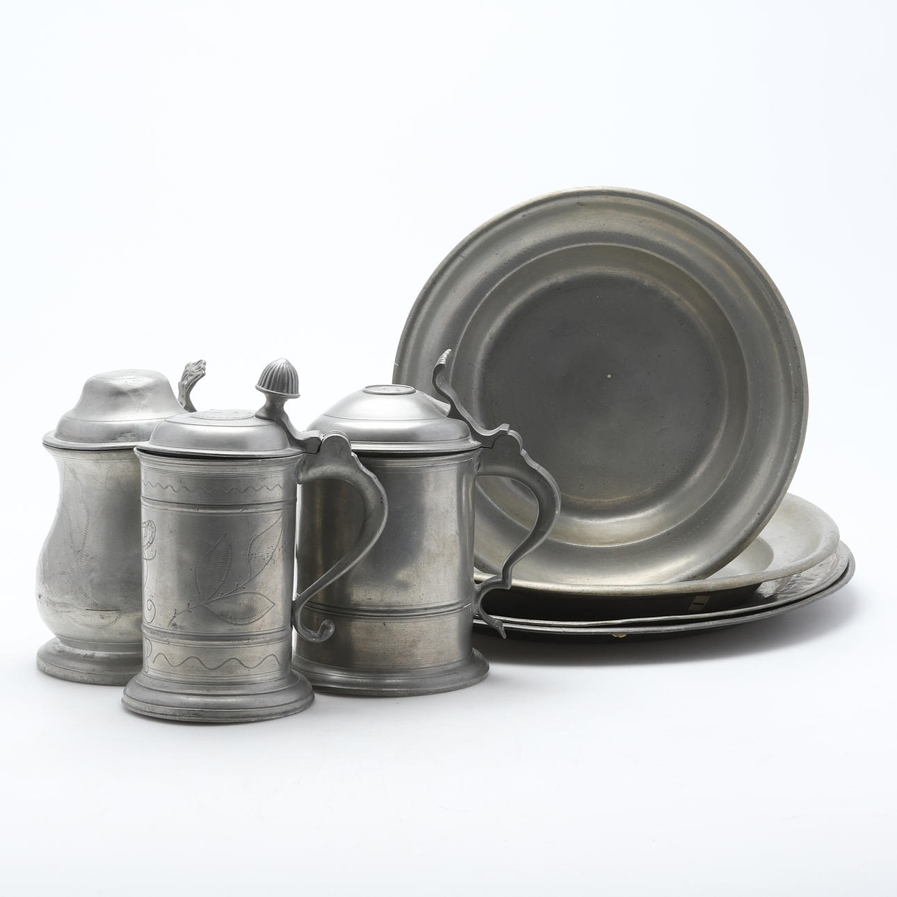 SAMLING TENN, 7 delar, bland annat stop av Lars Lundwall (1761-1780/82 ...