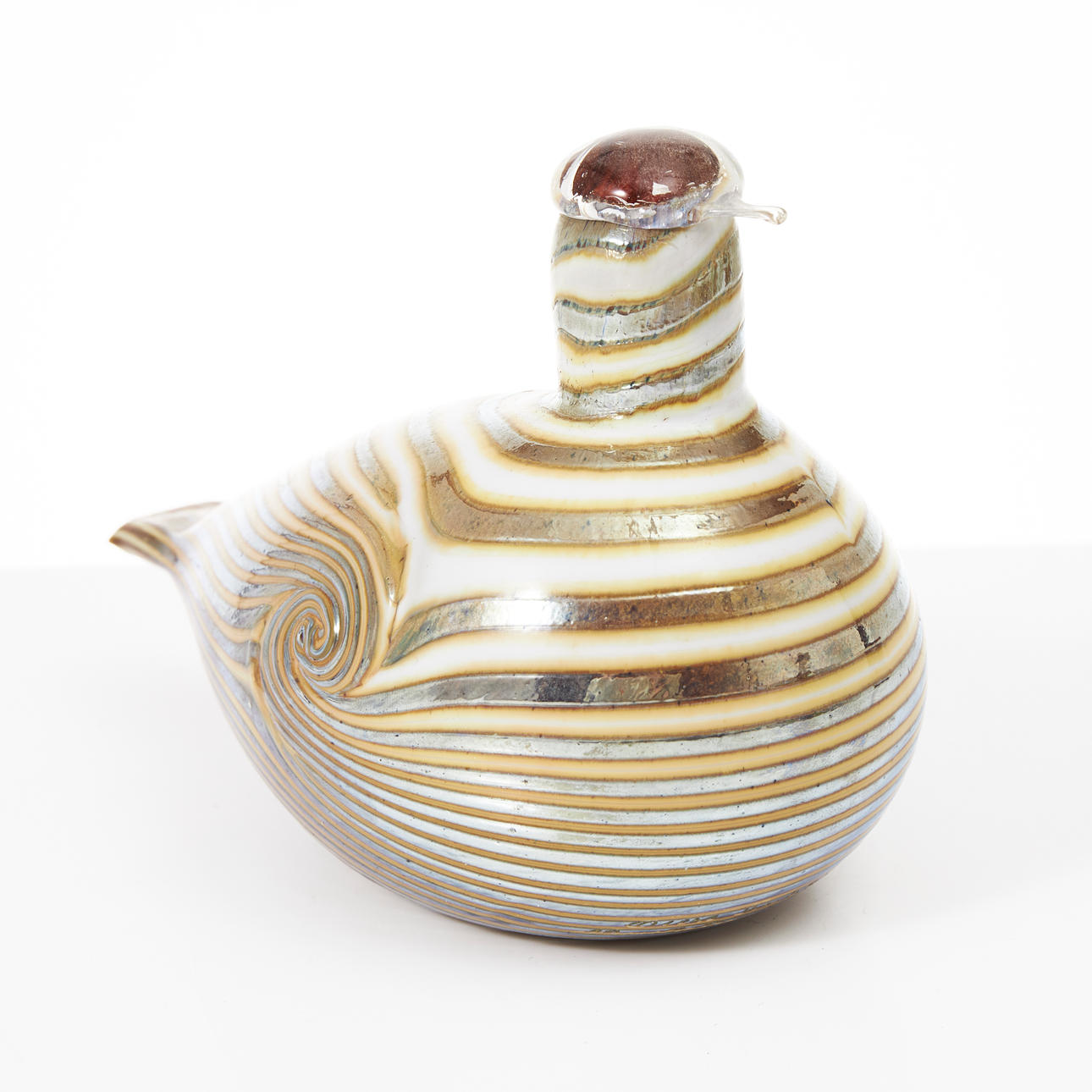 OIVA TOIKKA. Figure “Alli” (elf bird), polychrome glass, signed O ...