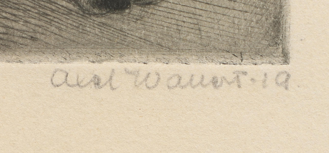 AXEL WALLERT. Etsning, Morgontoilette, signerad, daterad 1919. Konst ...