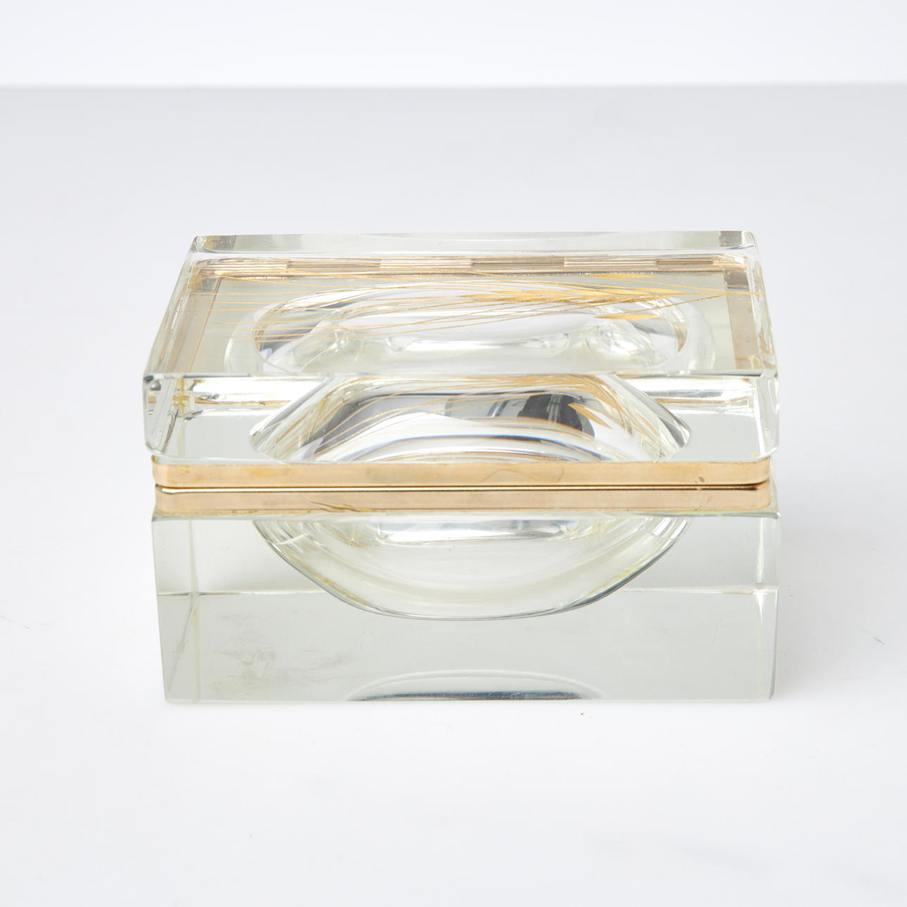 PAGNIN & BON. Låda/etui, Murano, glas, med 24 k guld dekor i form av ...