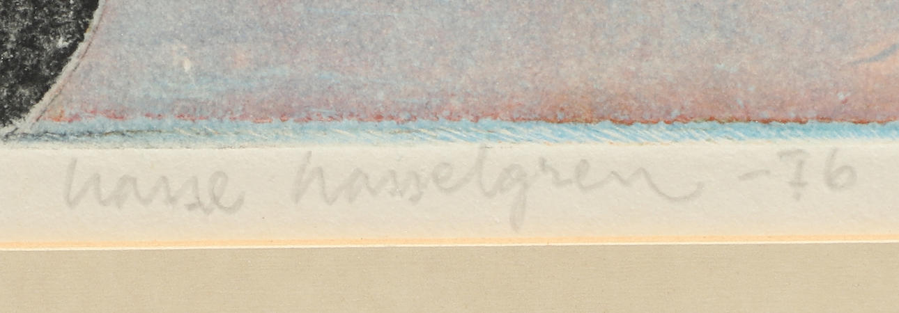 HASSE HASSELGREN. etsning, komposition, signerad och daterad -76 ...