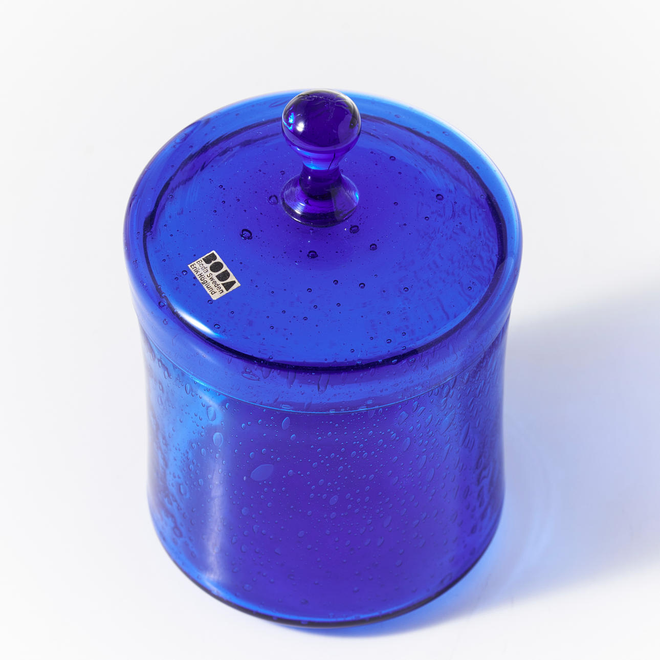 ERIK HÖGLUND. BURK MED LOCK, 1960-talets början, Boda glasbruk. Glas ...