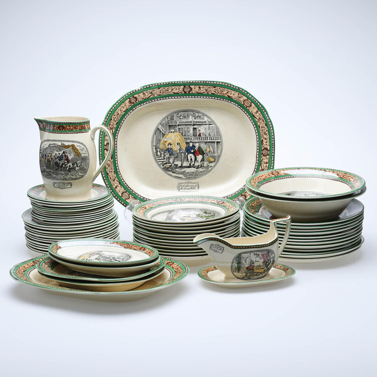 A 58-piece “Illustrations from Dickens” dining set by William Adams ...