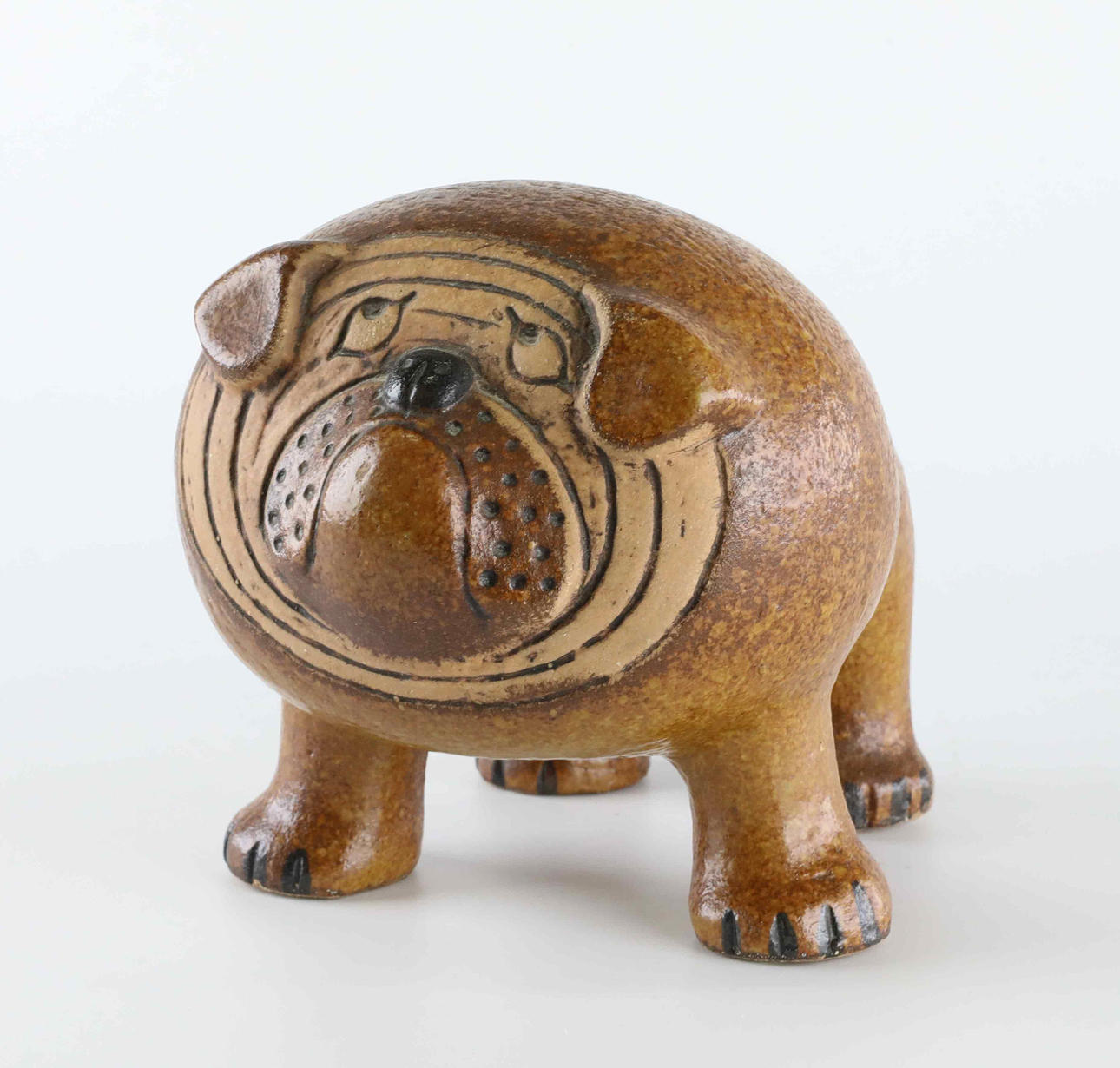LISA LARSON. Figurine, stoneware, bulldog watch series Kennel ...