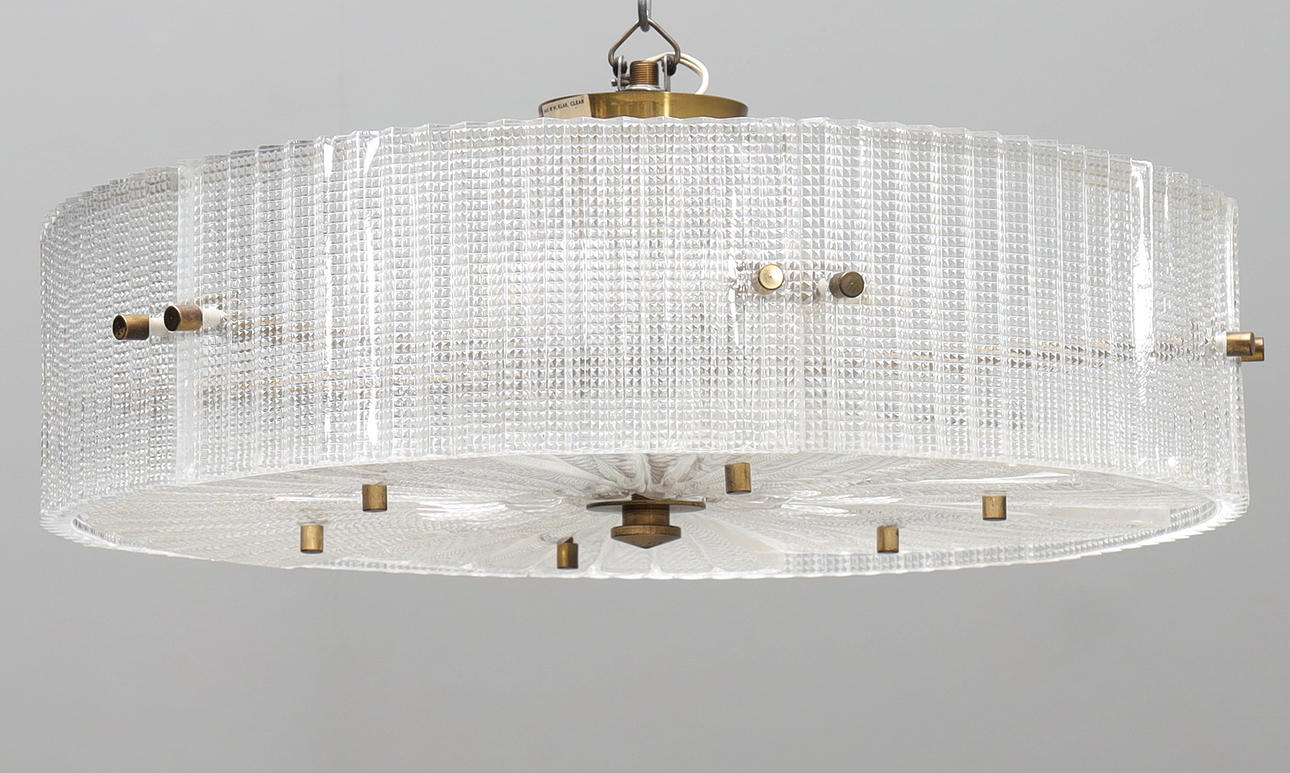 CARL FAGERLUND. taklampa/plafond, Ø 50 cm, Orrefors, 1900-talets senare ...