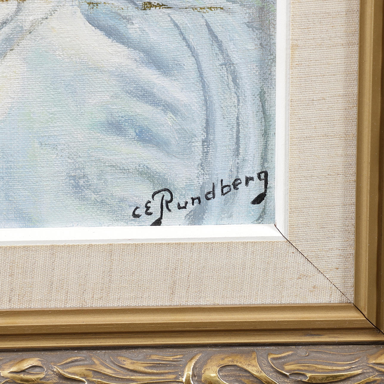 CARL-ERIK RUNDBERG. Timmerfora i snö, olja på duk, signerad. Konst ...