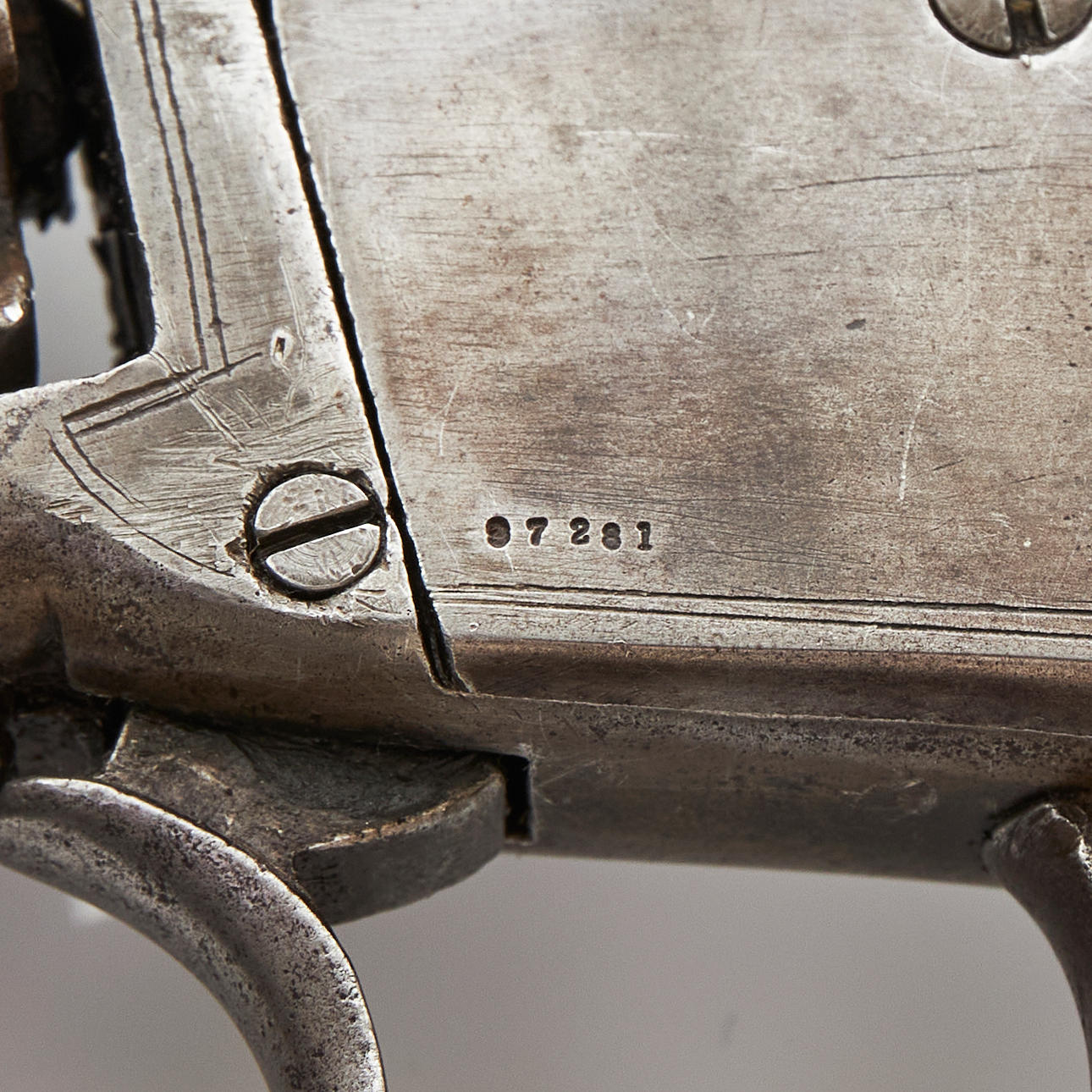 A British, Webley-Bentley type double action revolver, mid 19th century ...