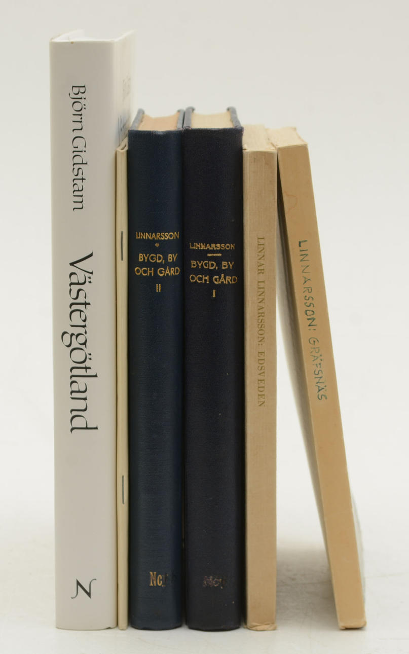 Books about Västergötland, village and farm, etc. Linnar Linnarsson, 6 ...