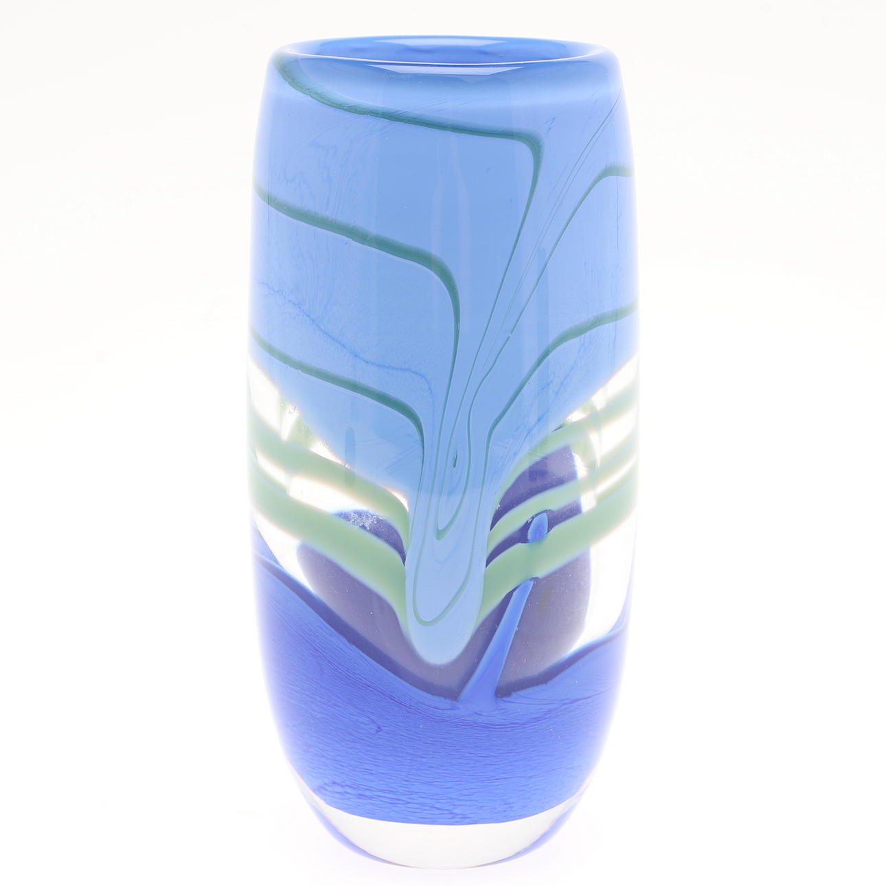 CHRISTER SJÖGREN. vase, art glass, Lindshammar, signed. Glass - Art ...