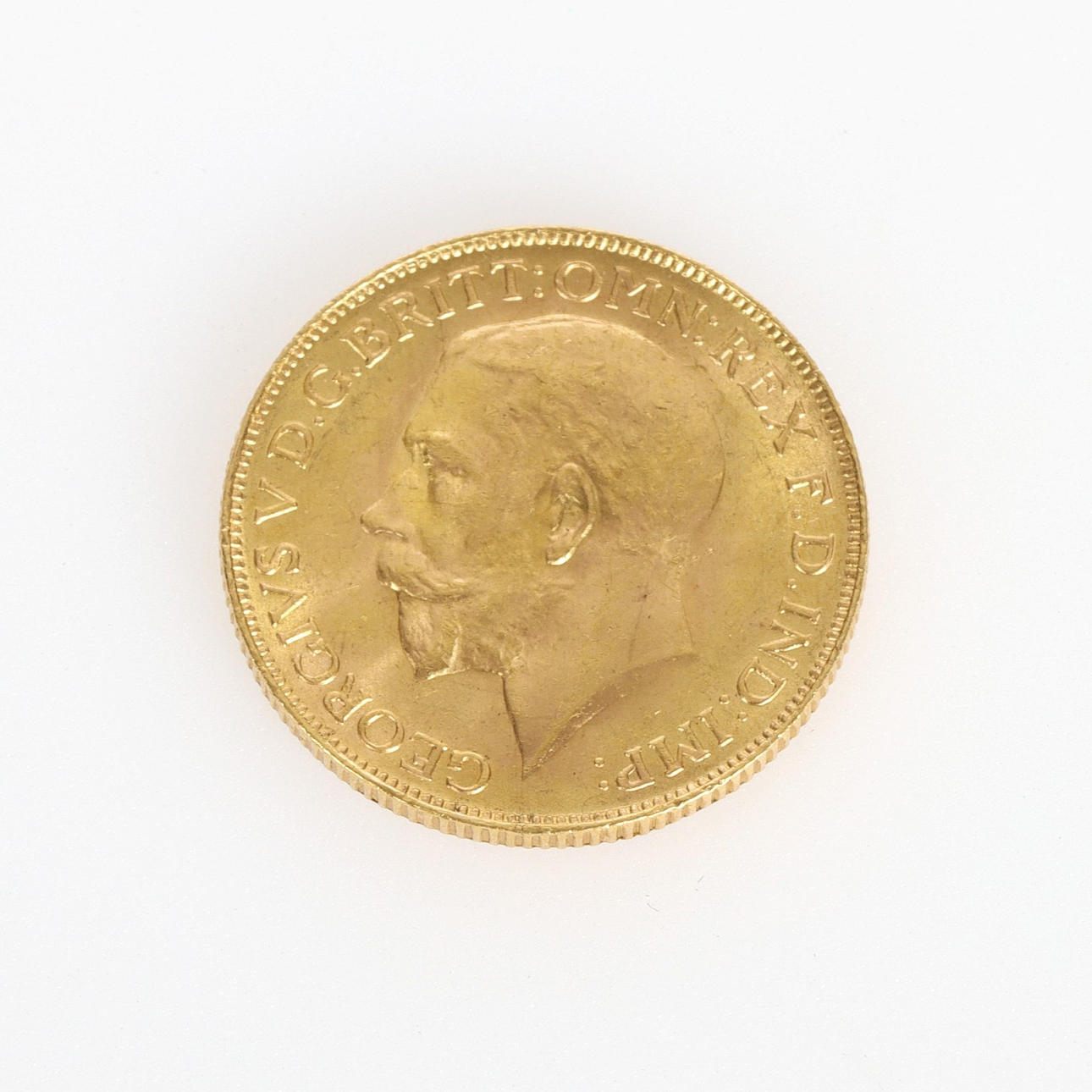 GULDMYNT 22K, Sovereign, Kung George V, Australien, 1928. Mynt ...