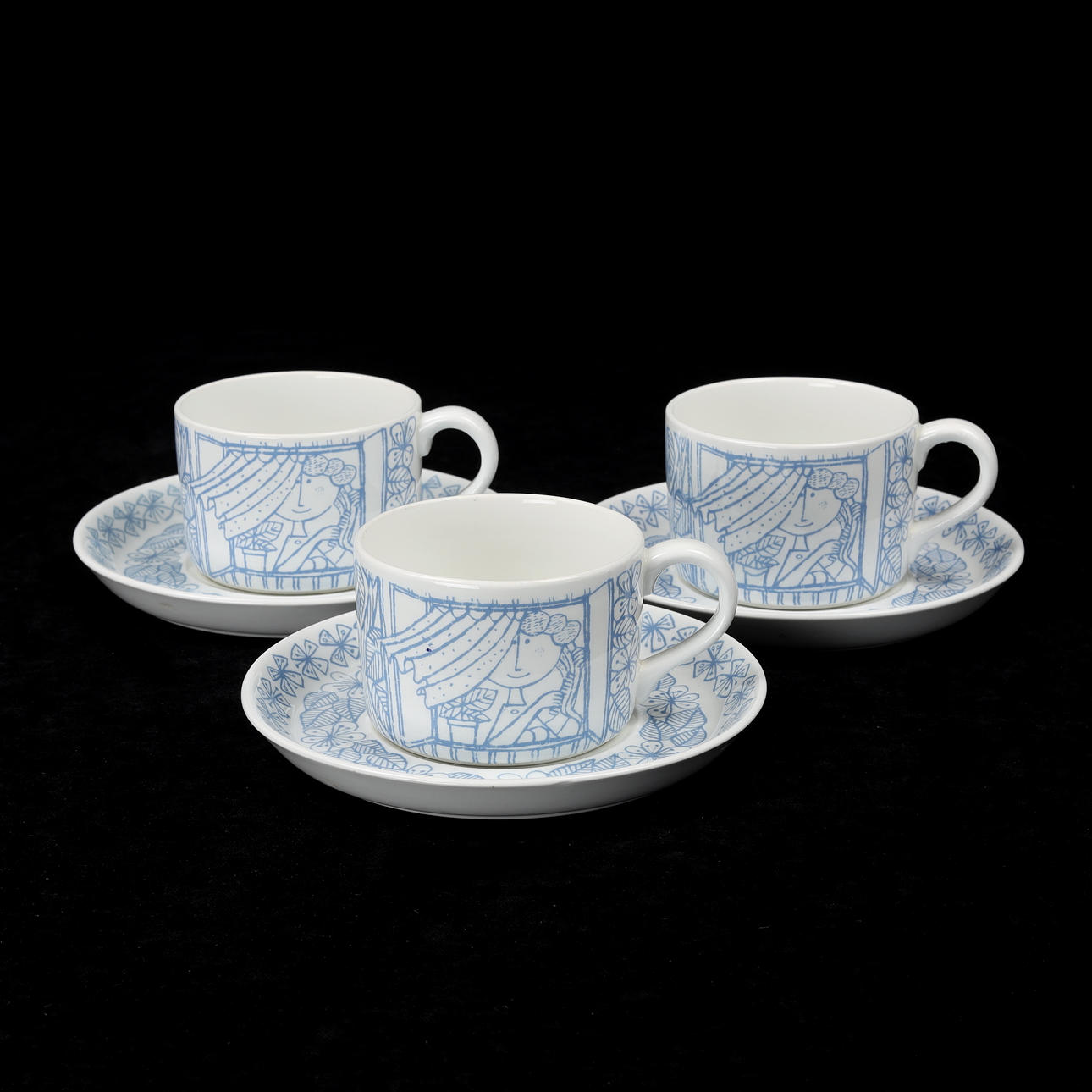 STIG LINDBERG. Tea set, 11 pieces, 'Boro', porcelain, Gustavsberg ...