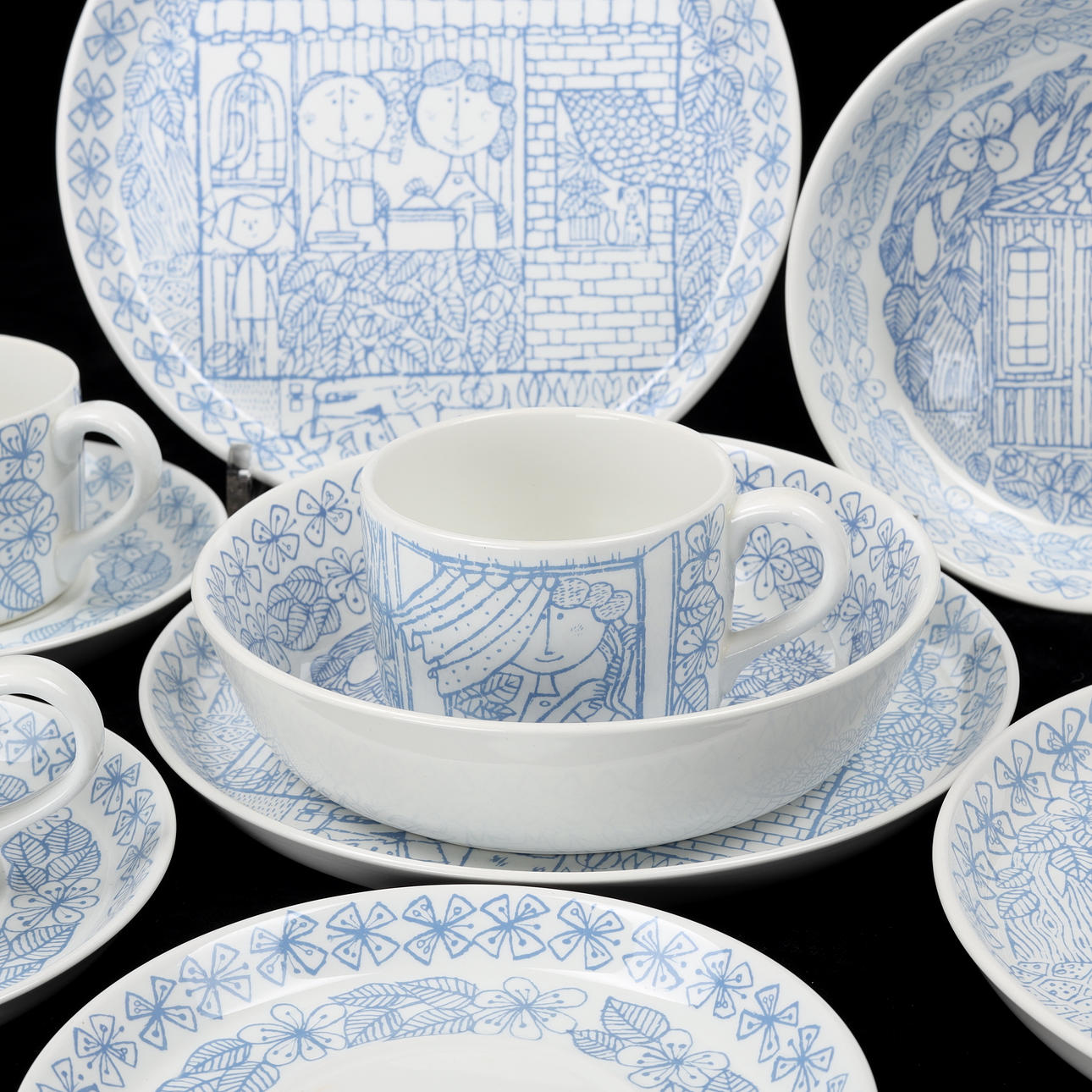STIG LINDBERG. Tea set, 11 pieces, 'Boro', porcelain, Gustavsberg ...