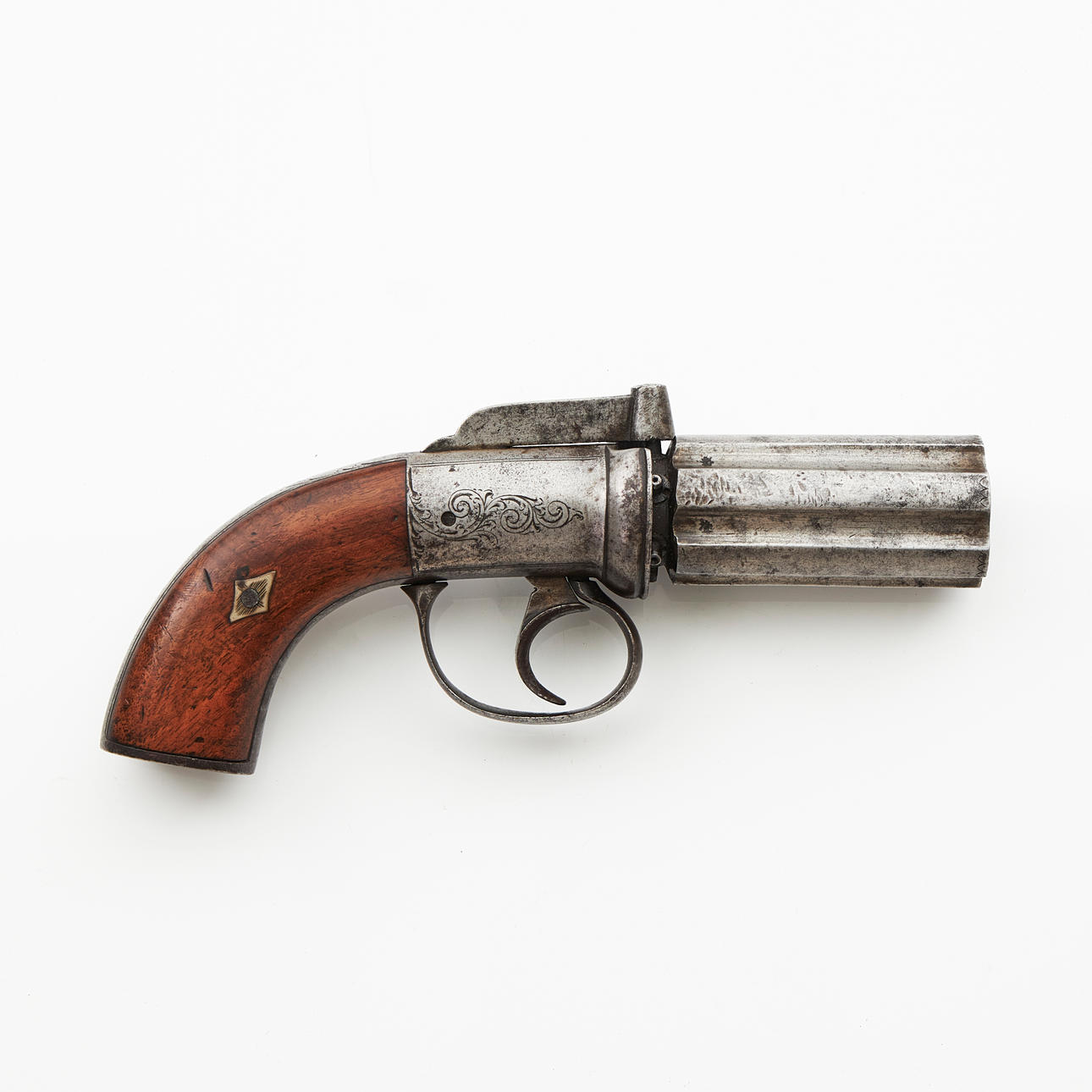 SLAG LOCK REVOLVER, British, pepperbox, double action, signed Egg ...