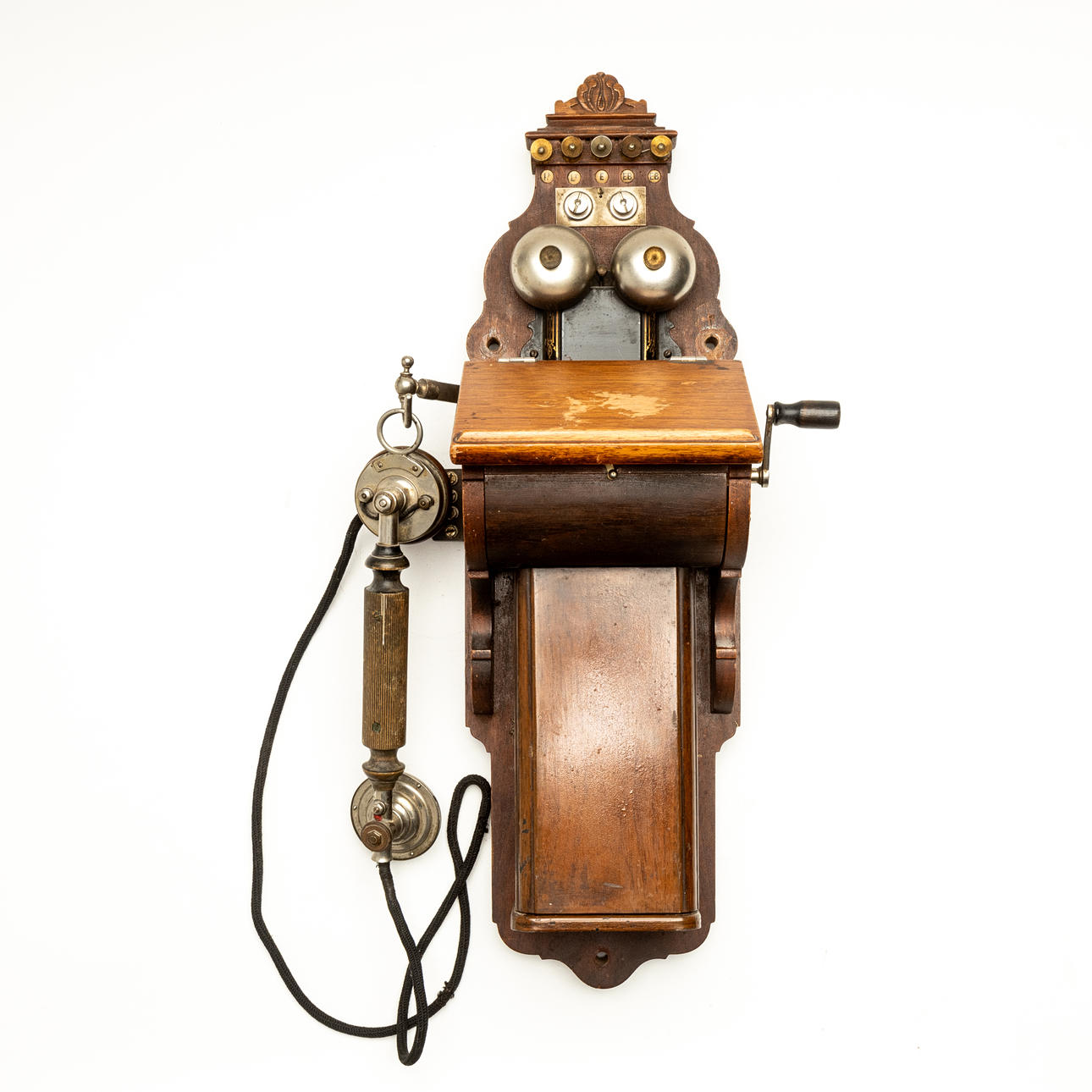 LM ERICSSON, wall telephone, wood, LB, type AB 165, 1917. Folk art ...