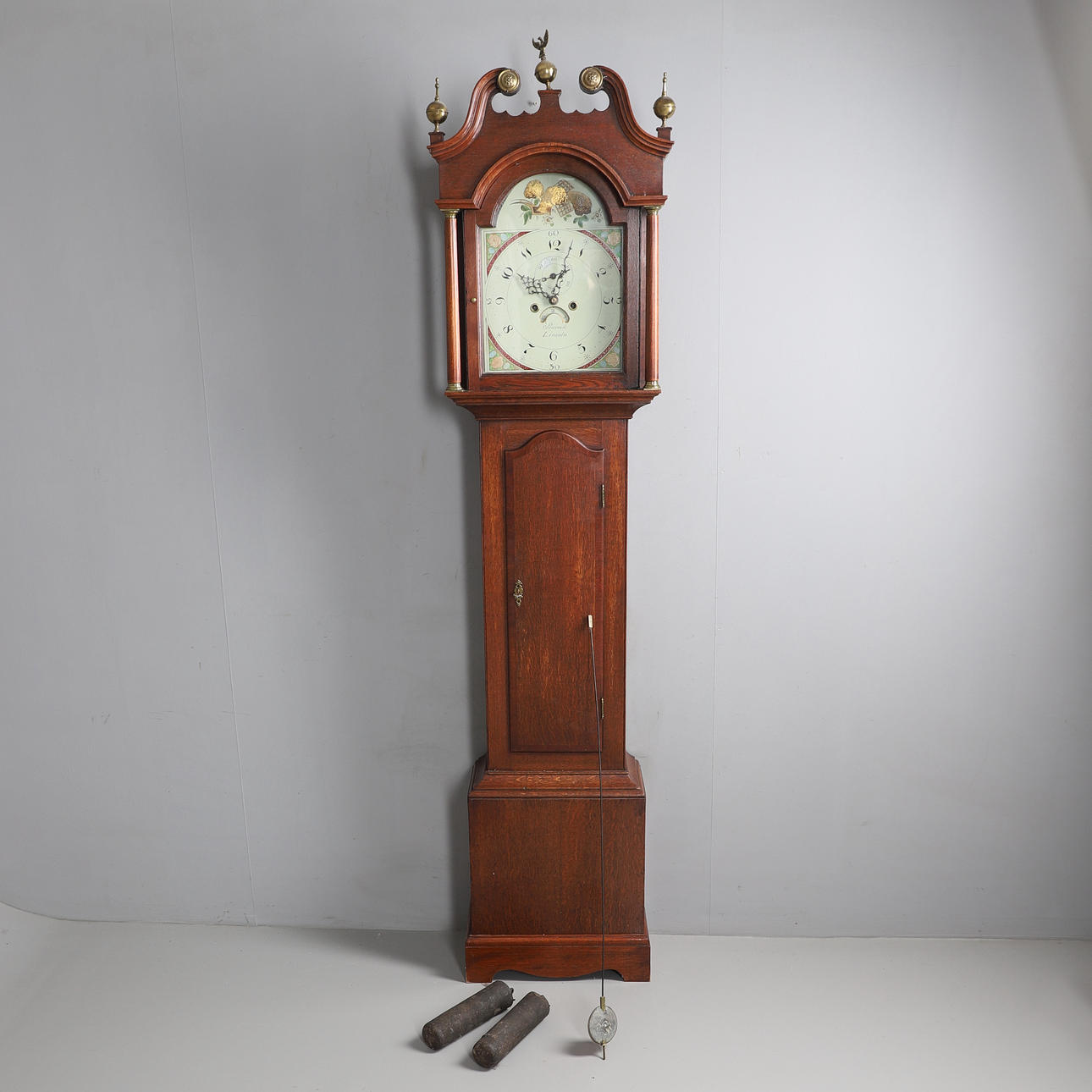 AN EARLY 19TH CENTURY OAK EIGHT DAY LONGCASE CLOCK. Clocks & Watches ...