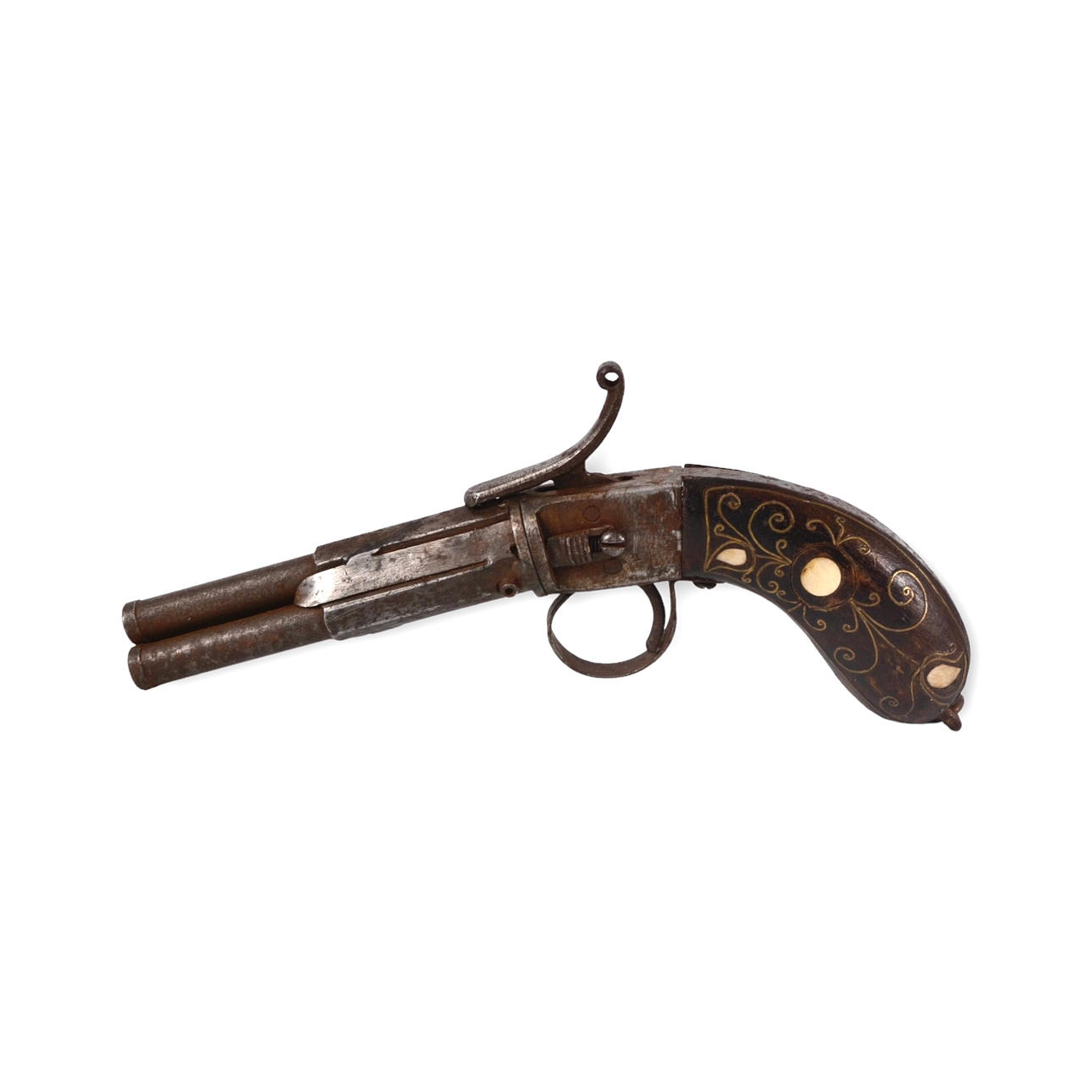 A 3-barreled pistol, 19th century. Weapons & Militaria - Guns & Rifles ...