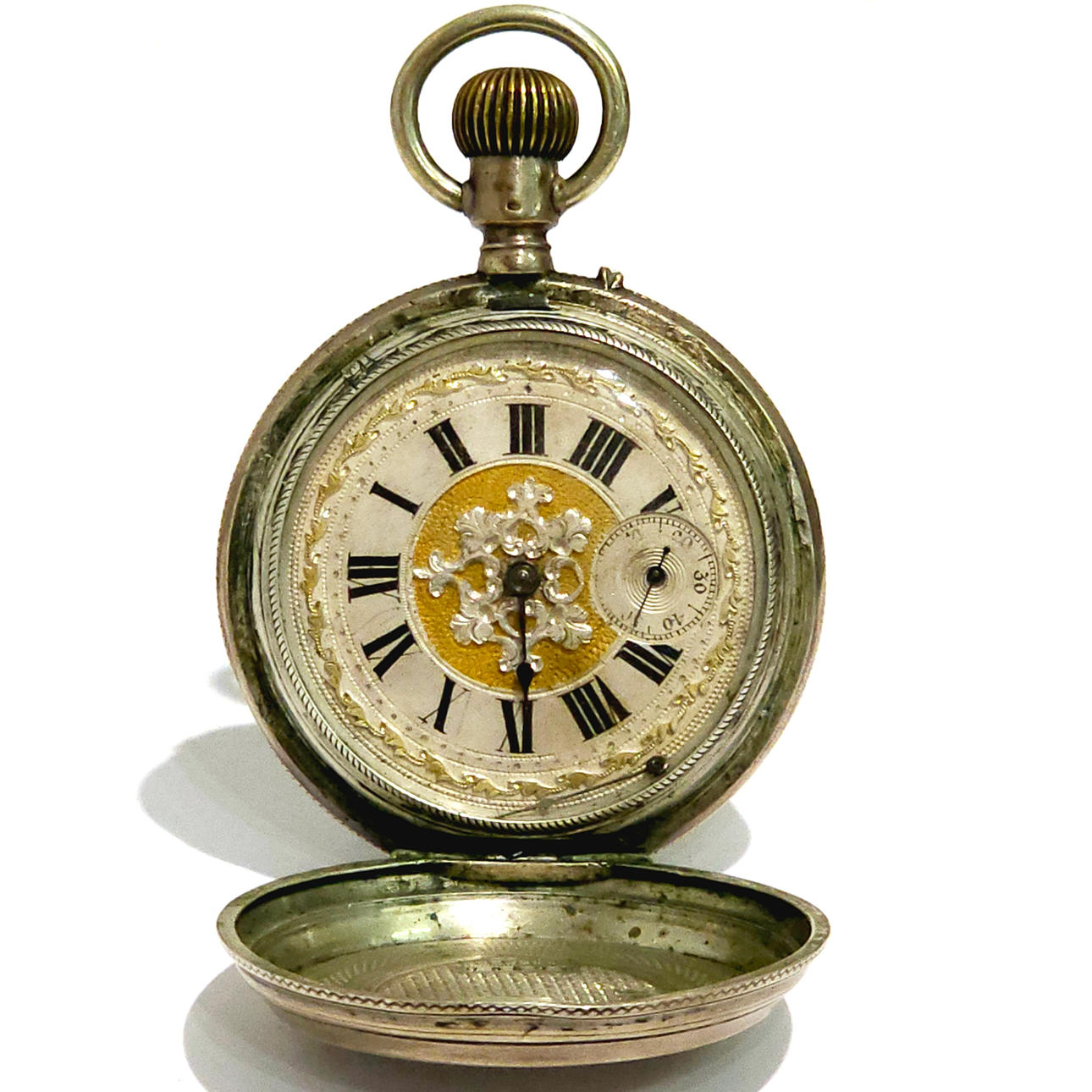 TOUCHON - GENEVE. REMONTOIR POCKET WATCH IN 800 SILVER WITH 3 COVERS ...