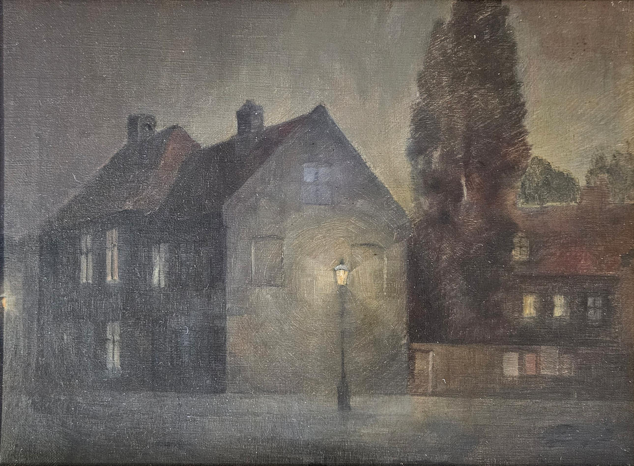ATTRIBUTED TO OTTO OLSEN. Nyboder, Copenhagen. Oil on canvas, unsigned ...