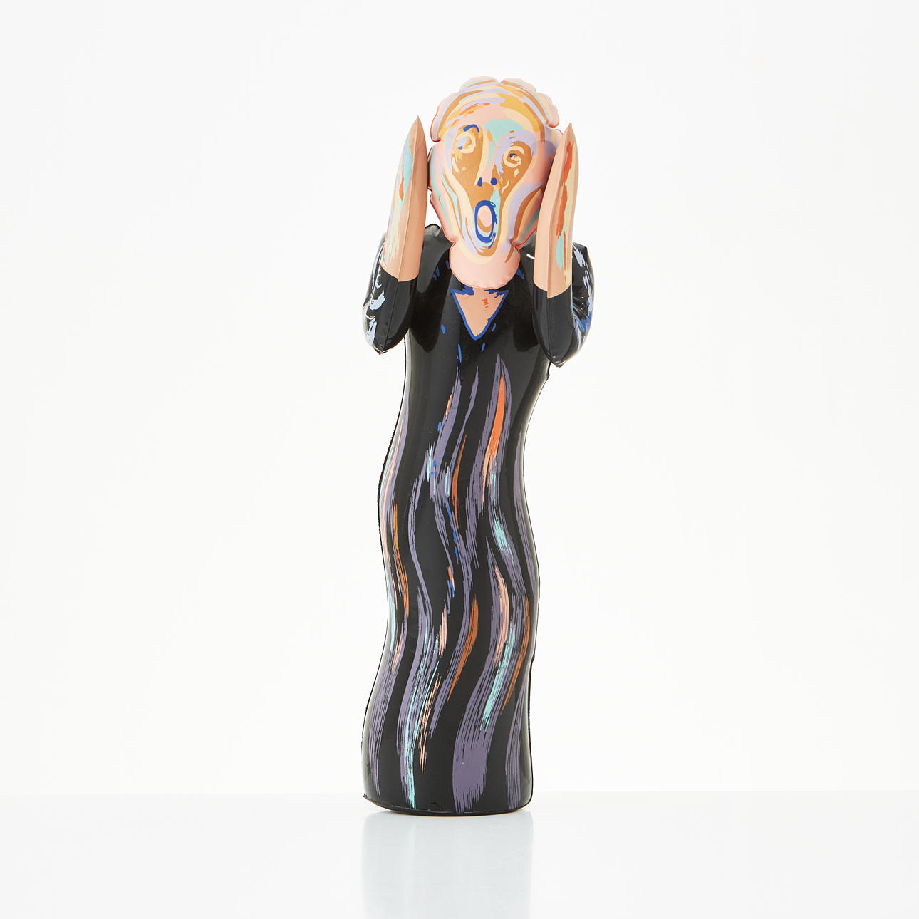 FIGUR, efter Edvard Munch, "Skriet”, uppblåsbar skulptur av plast ...